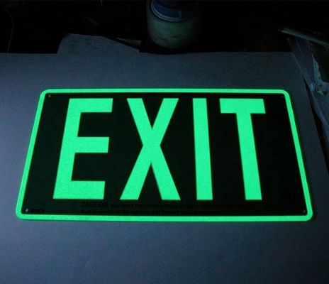 Self Luminous Aluminum Emergency Evacuation Signs Fire Escape Plan Symbols