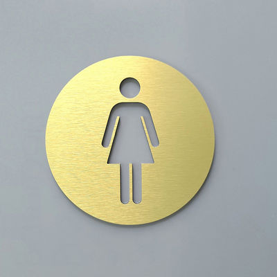 1mm Metal Custom Reflective Sign For Unisex Bathroom Restroom Door