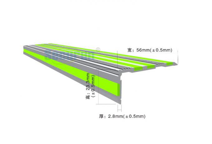 Self Luminous Photoluminescent Stair Nosing Egress Path Markings
